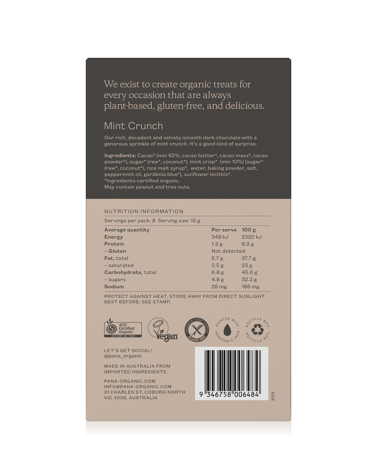 Mint Crunch - Pana Organic | Plant based. Gluten Free. Delicious.